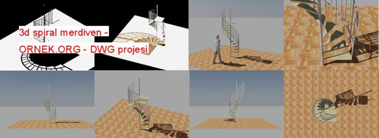 U merdiven Plan dwg projesi - Autocad Projeler