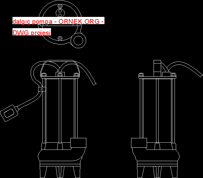 dalgıç pompa dwg projesi - Autocad Projeler