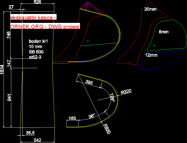 ekskavatör kepçe dwg projesi - Autocad Projeler