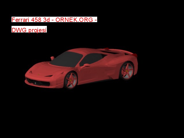 Ferrari 458 3d dwg projesi - Autocad Projeler