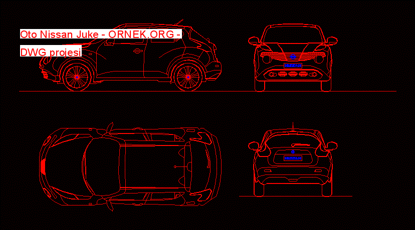 Oto Nissan Juke dwg projesi - Autocad Projeler