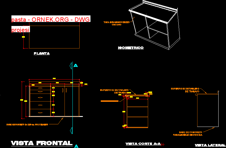 pasta dwg projesi - Autocad Projeler