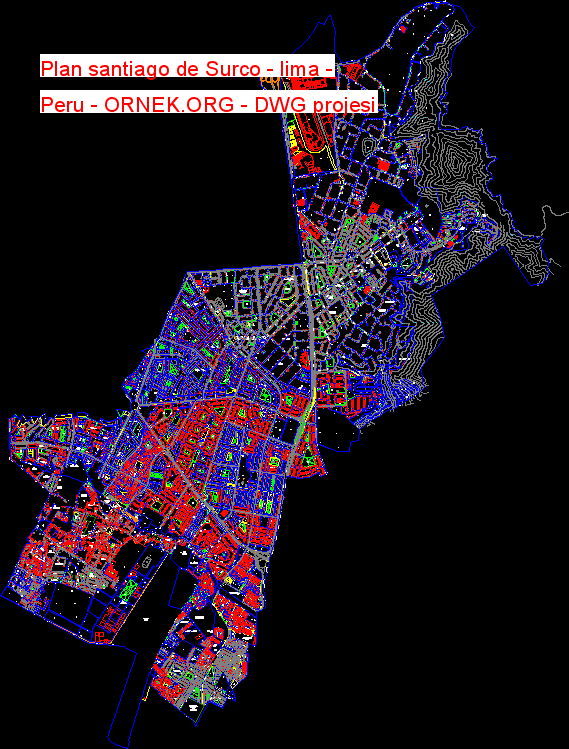 Plan santiago de Surco - lima - Peru dwg projesi - Autocad Projeler