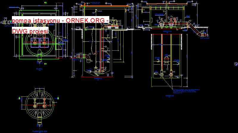 pompa istasyonu dwg projesi - Autocad Projeler