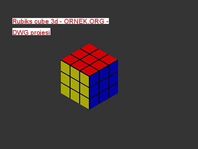 Rubiks cube 3d dwg projesi - Autocad Projeler