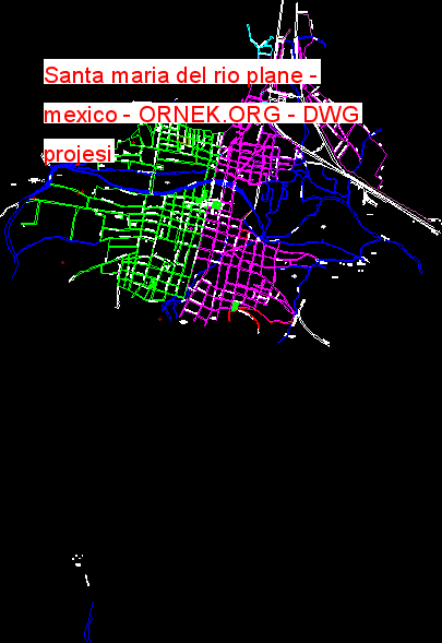 Santa maria del rio plane - mexico dwg projesi - Autocad Projeler