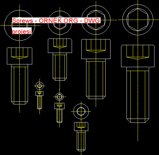 Screws dwg projesi - Autocad Projeler