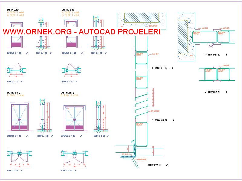Demir kapı detay dwg projesi - Autocad Projeler