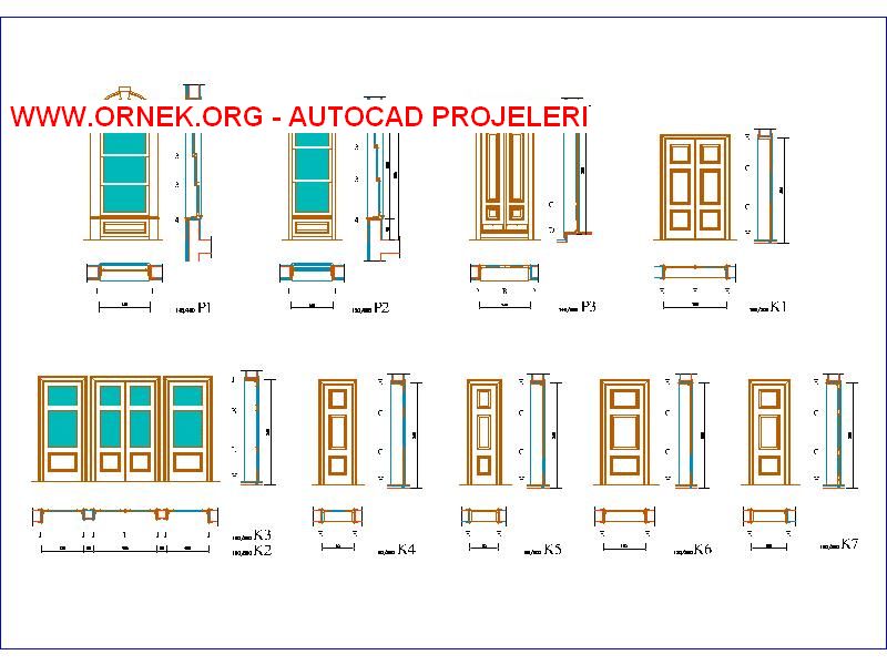 Kapı Detayı dwg projesi - Autocad Projeler