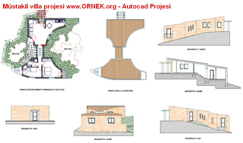 Müstakil villa projesi dwg projesi - Autocad Projeler