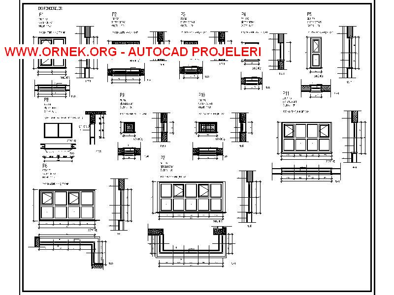 Pencere sistem detay dwg projesi - Autocad Projeler